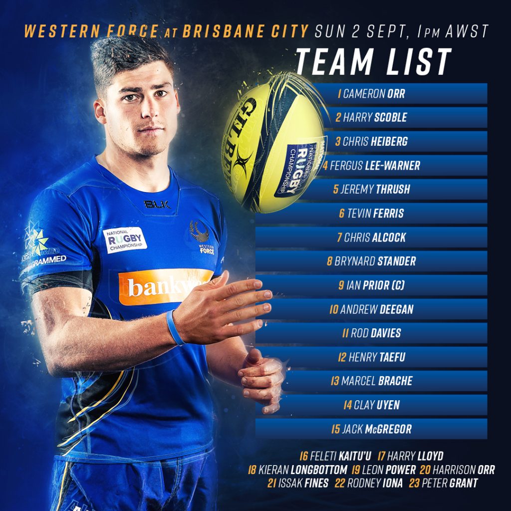 Western Force at Brisbane City Team Announcment