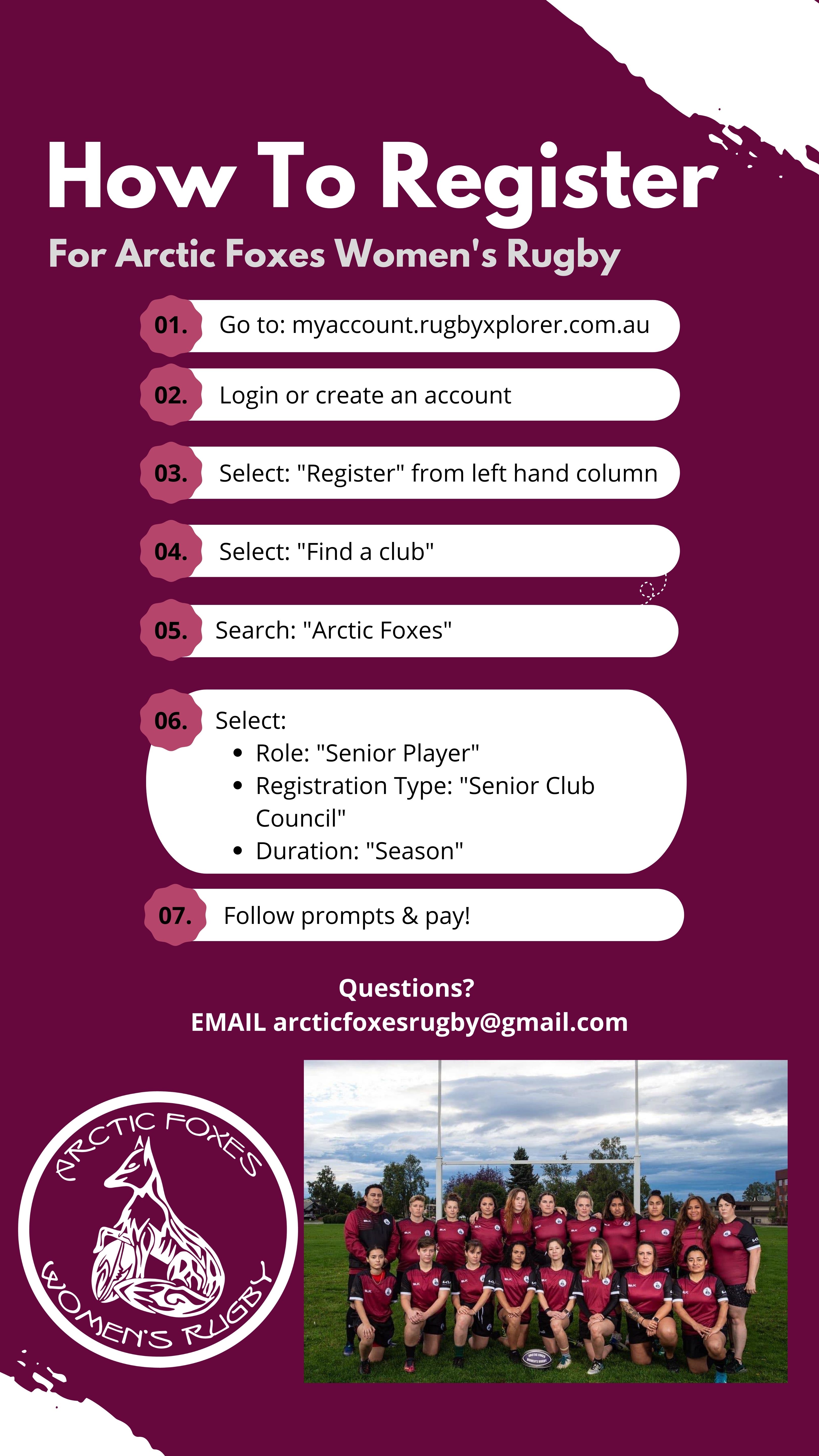 Arctic Foxes Women's Rugby- Anchorage Alaska. Team Registration NOW OPEN