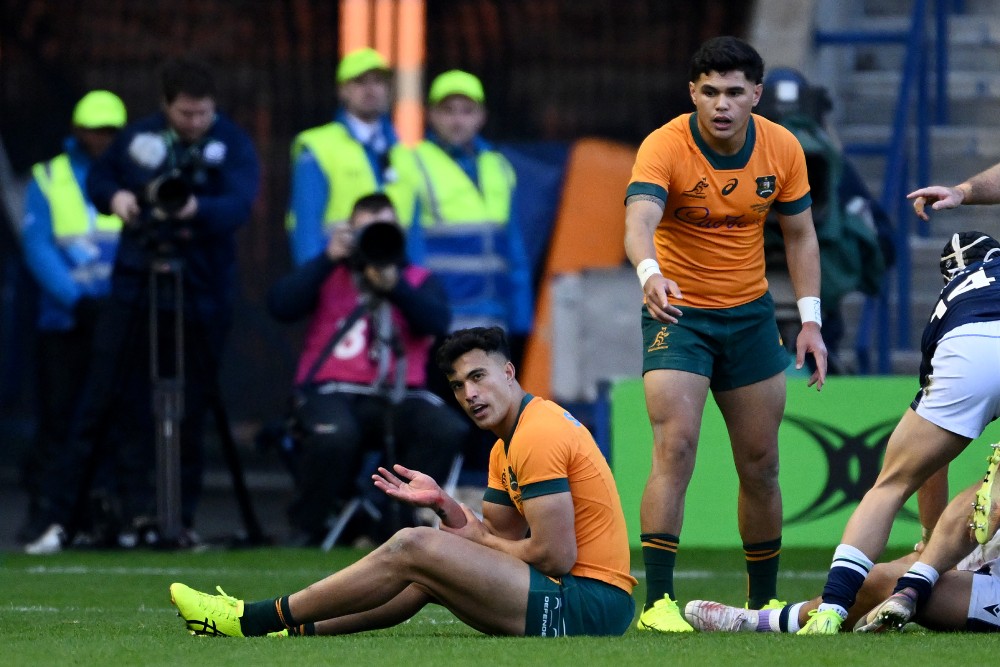 Joseph-Aukuso Suaalii forced off early with injury in Wallabies’ defeat ...