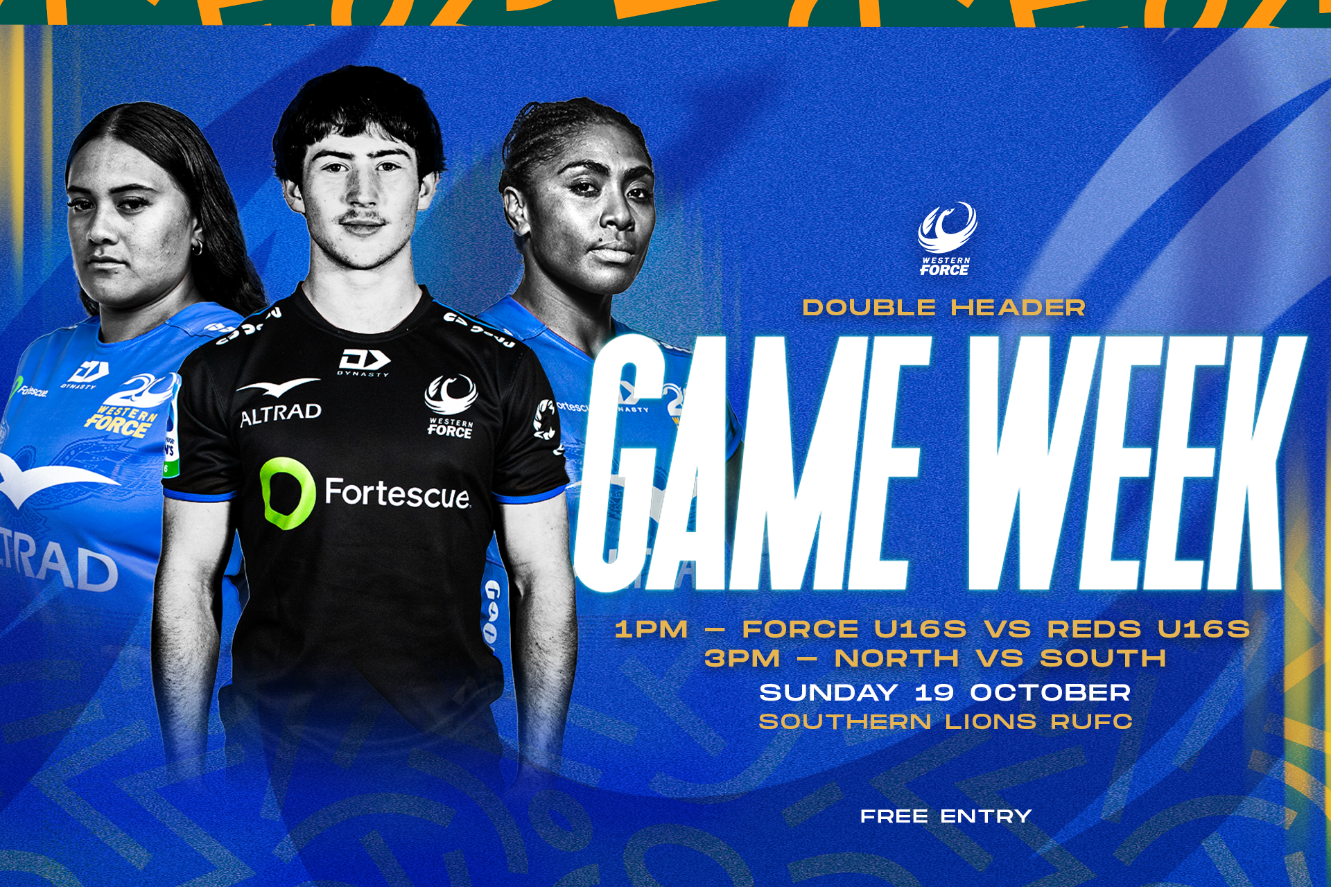 Gameday Info - U16s & North vs South Double-Header - Sunday 19 October