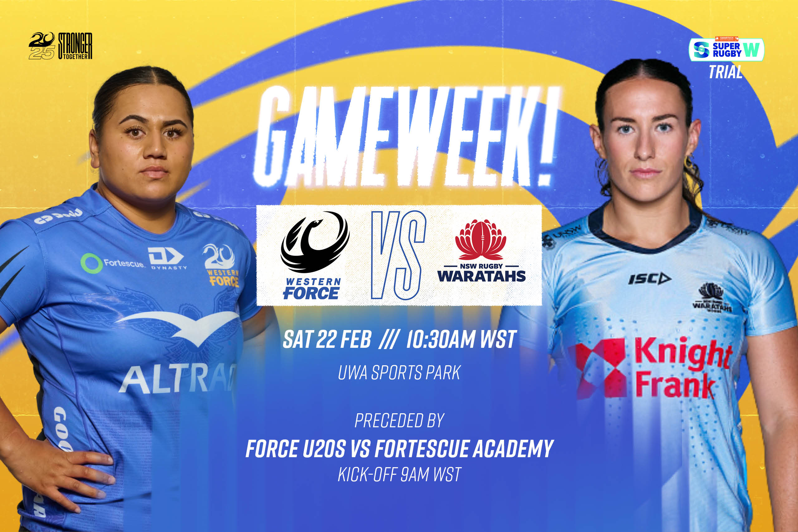 Gameday Info - Western Force vs NSW Waratahs - Saturday 22 February