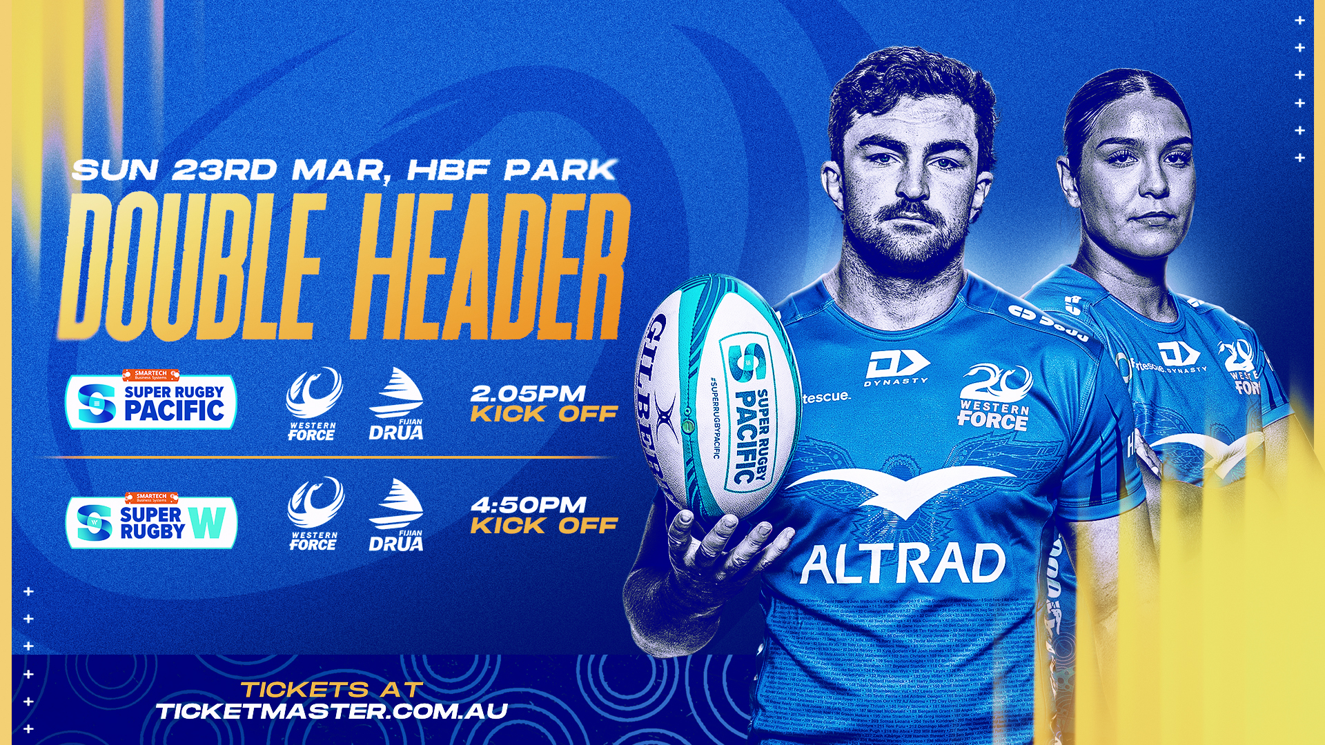 Gameday Info - Force vs Drua Double-Header - Sunday 23 March