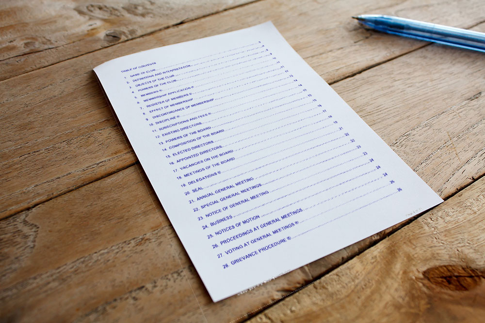 Template: Model Constitution document | ClubHub News