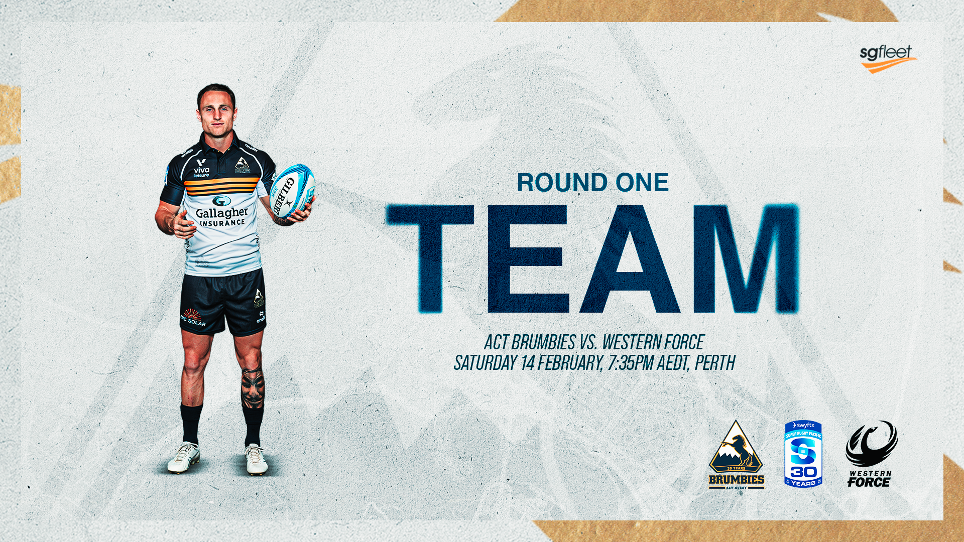 Super Rugby 2026 Round 1 - Force v Brumbies Sat 14 February | Green ...