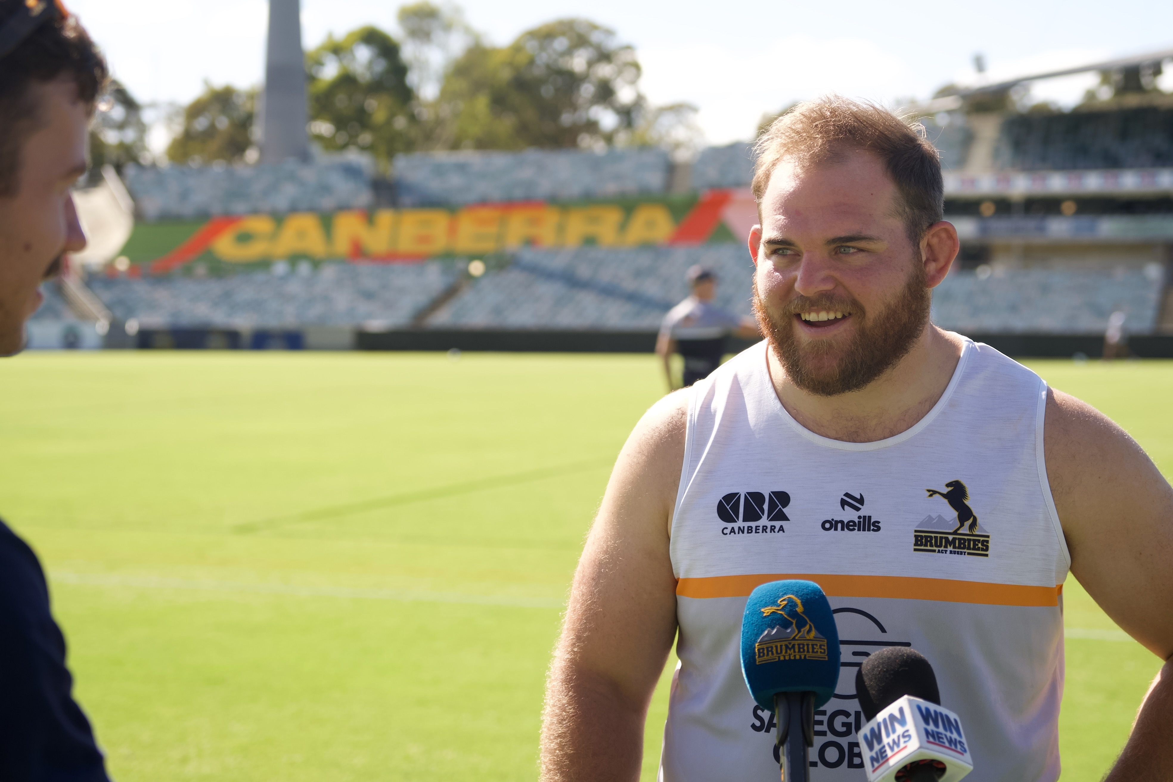 Rhys van Nek speaks to media after new contract announcement
