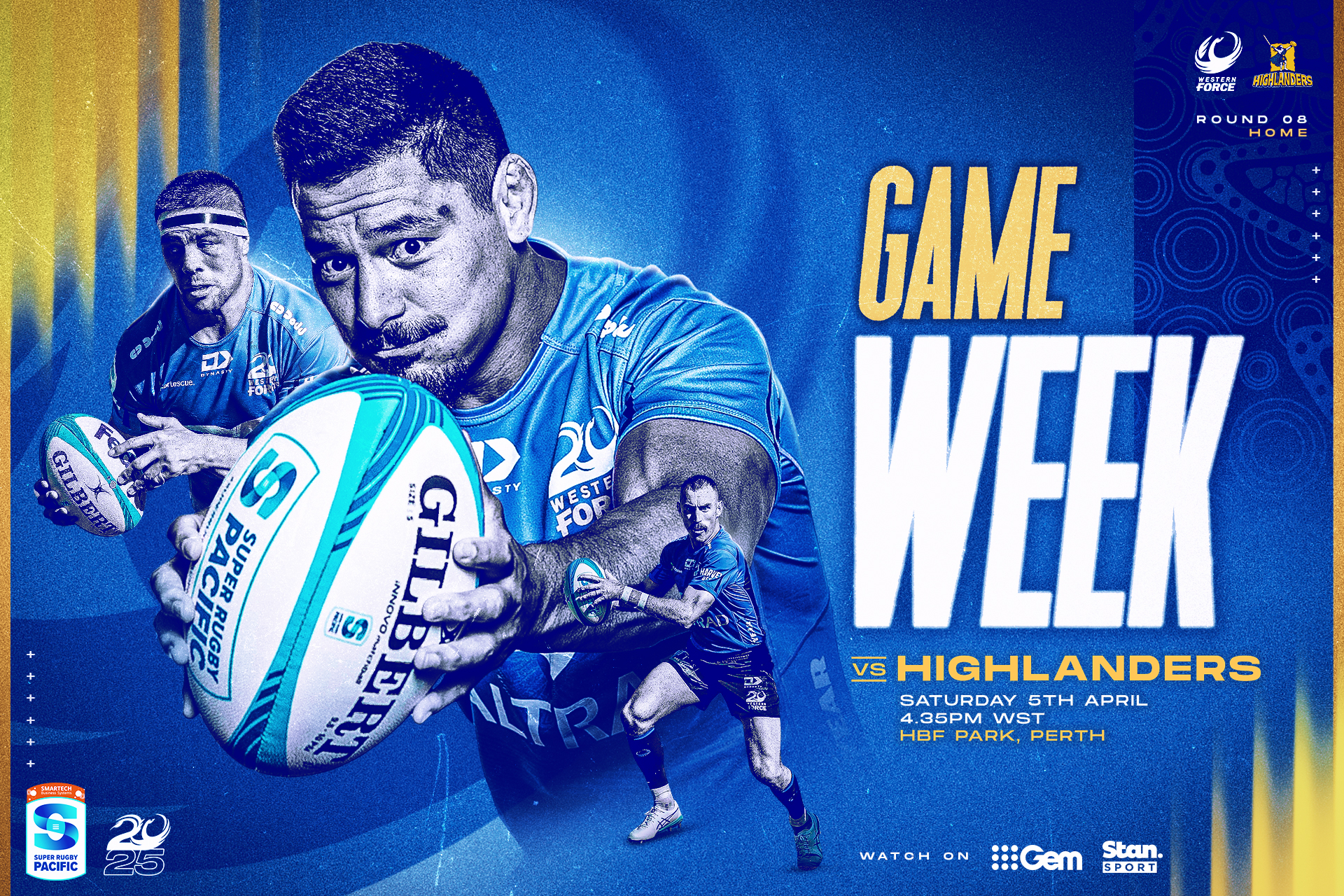Gameday Info - Force vs Highlanders - Saturday 5 April