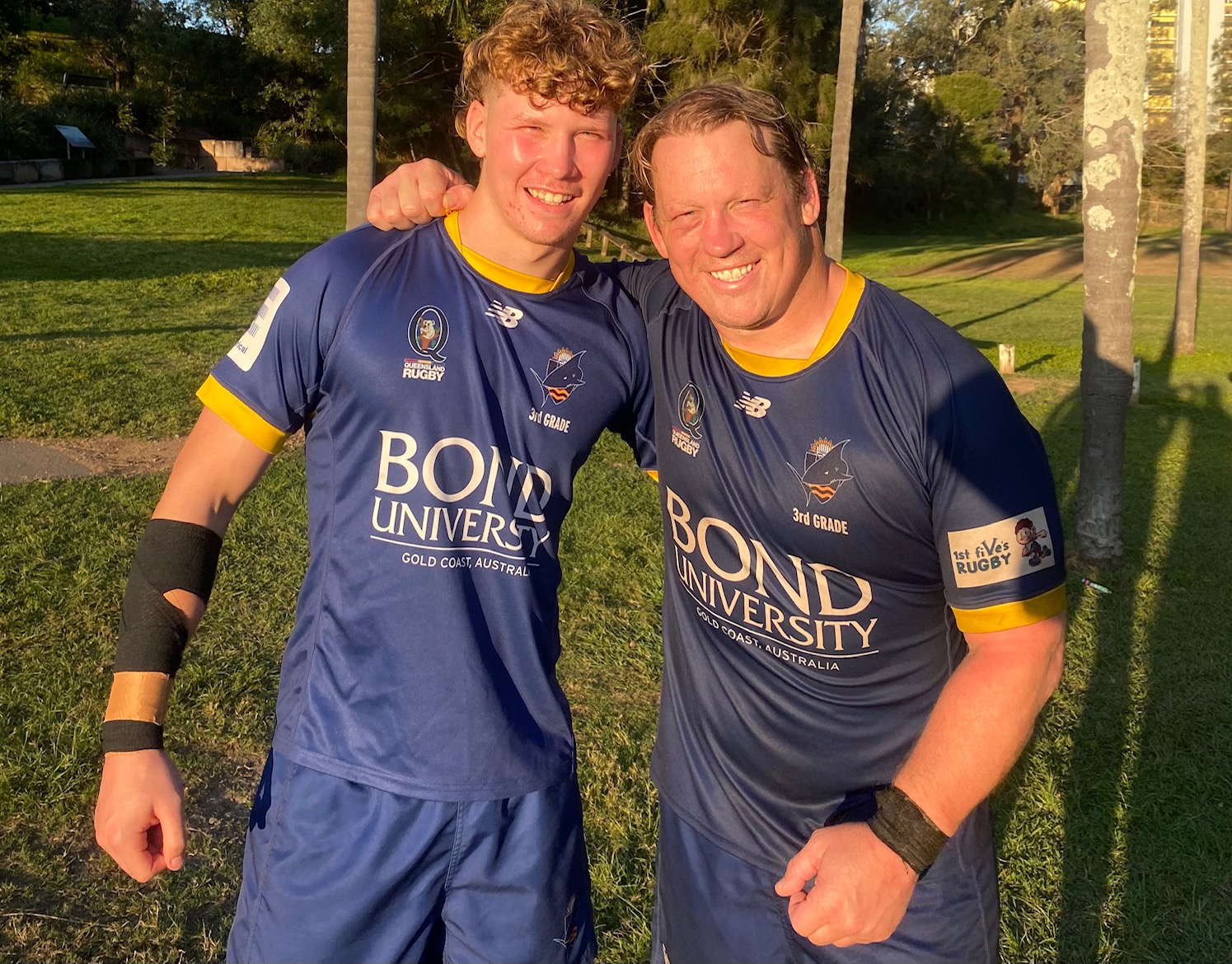 Father and Son Live Grand Final Dream for Bond University